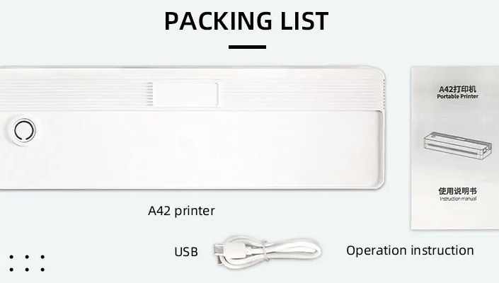 A4 USB Powered Portable Printer - Android & Ios Compatible