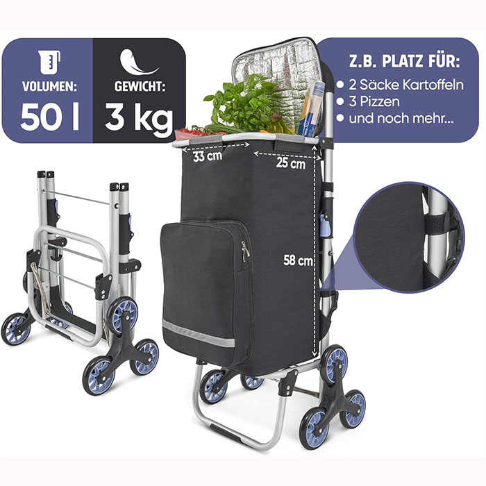 Waterproof Foldable Shopping Bag with Large Cooling Compartment