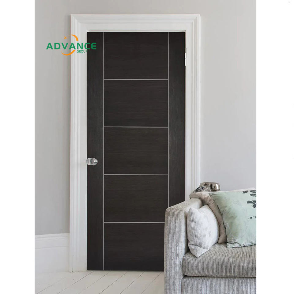 Simple Design Aluminum Strips Wooden Interior Doors for Homes - Modern ...