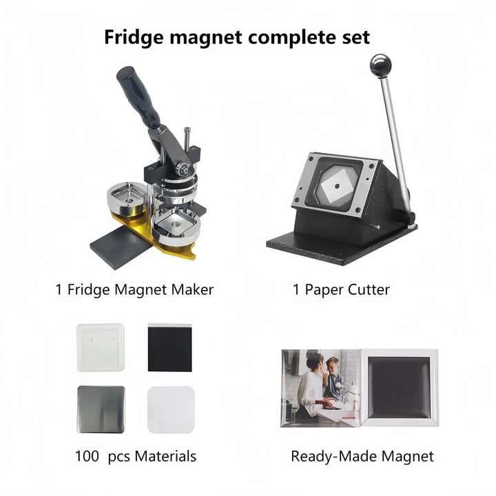 2x2 Inch Magnetic Photo Machine - Manual Fridge Magnet Maker