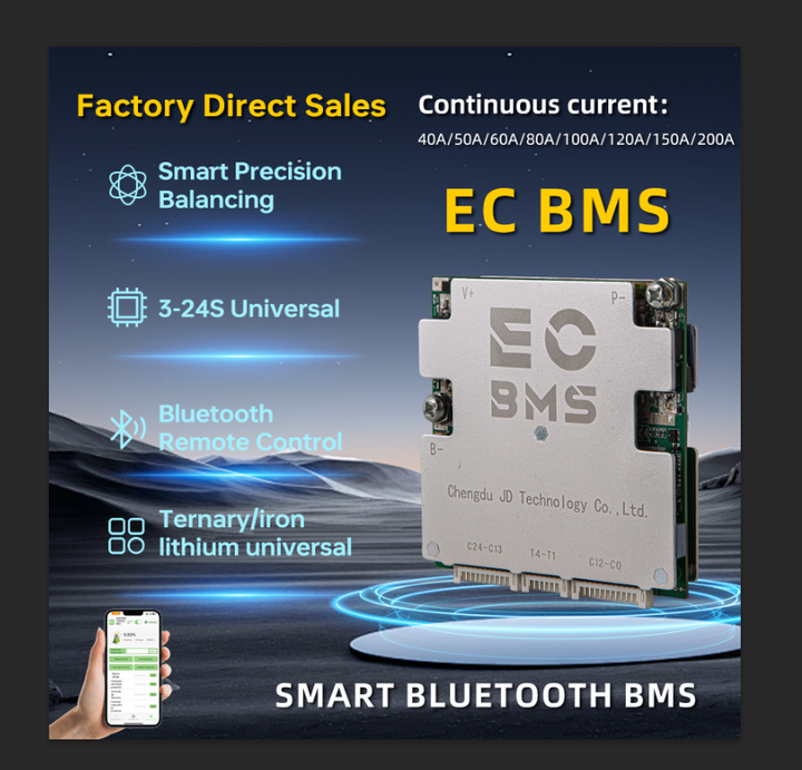 OEM EC Bms Bms 8S 12S 13S 14S 16S 17S 20S 24S 60A 80A 100A peak Current 600A 1200A Lifepo4 Li ...