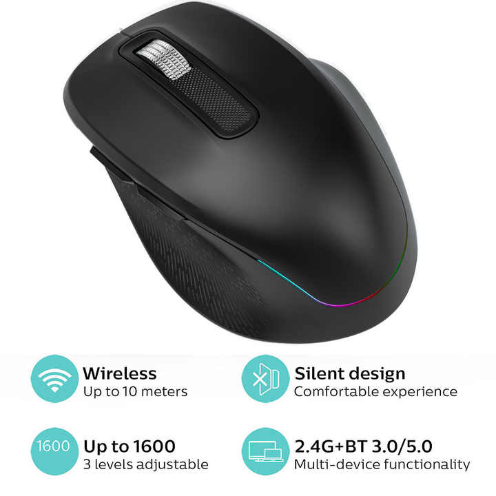 Ergonomic Silent Clicking Mouse - Jomaa Wireless Gaming Mouse