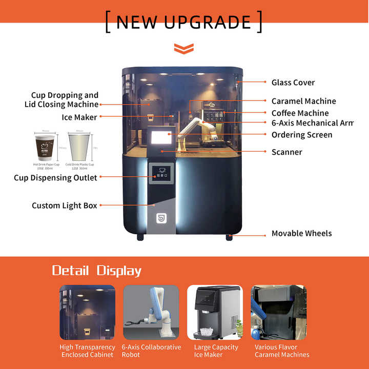 JSK Fully Automated Intelligent Coffee Robot Vending Machine With Cobot ...