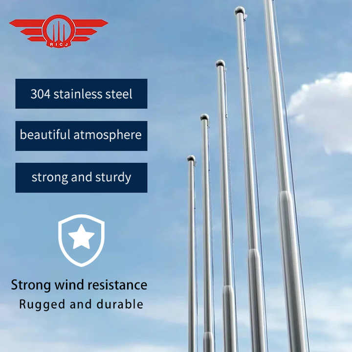 Stainless Steel Tapered Flagpole - 10m to 30m Customizable
