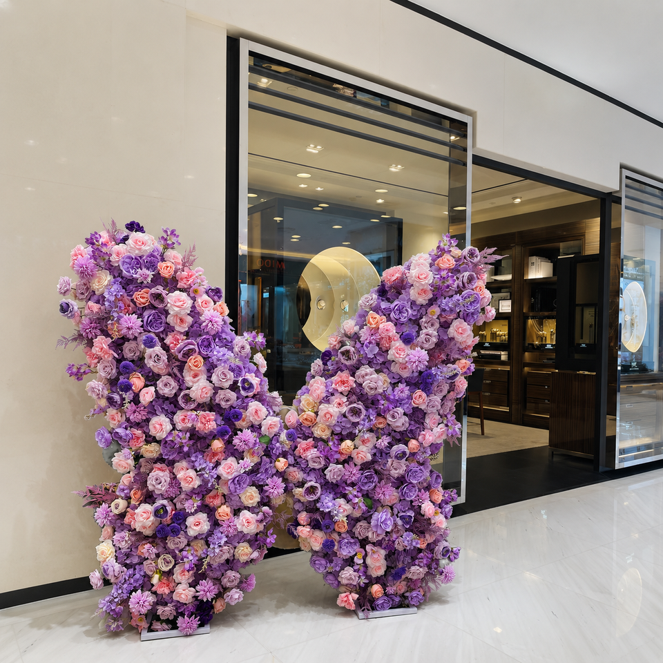 3D Butterfly Silk Flower Wedding Arch Floral Wall Mall Birthday Party ...