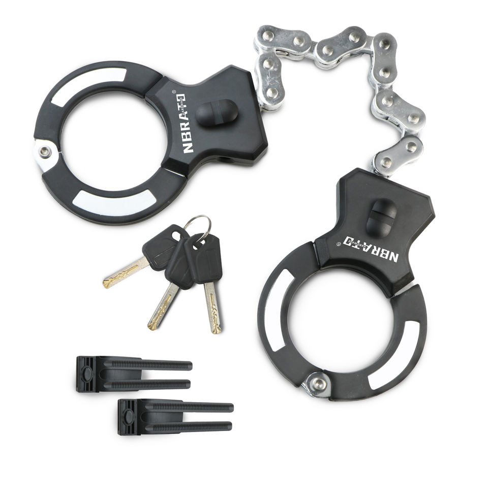 NBRATO Heavy Duty Twins Anti Theft Waterproof Handcuff Chain Lock