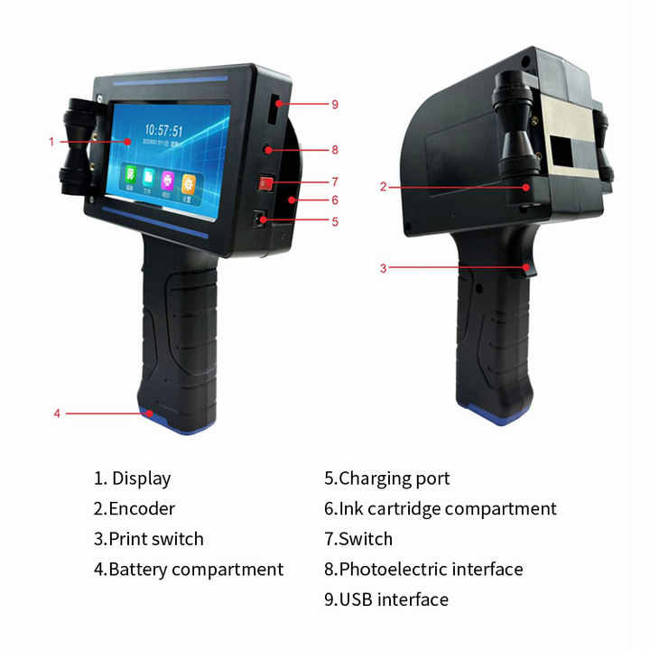 Handheld Mini Inkjet Printer Portable Device for Automatic 600dpi ...