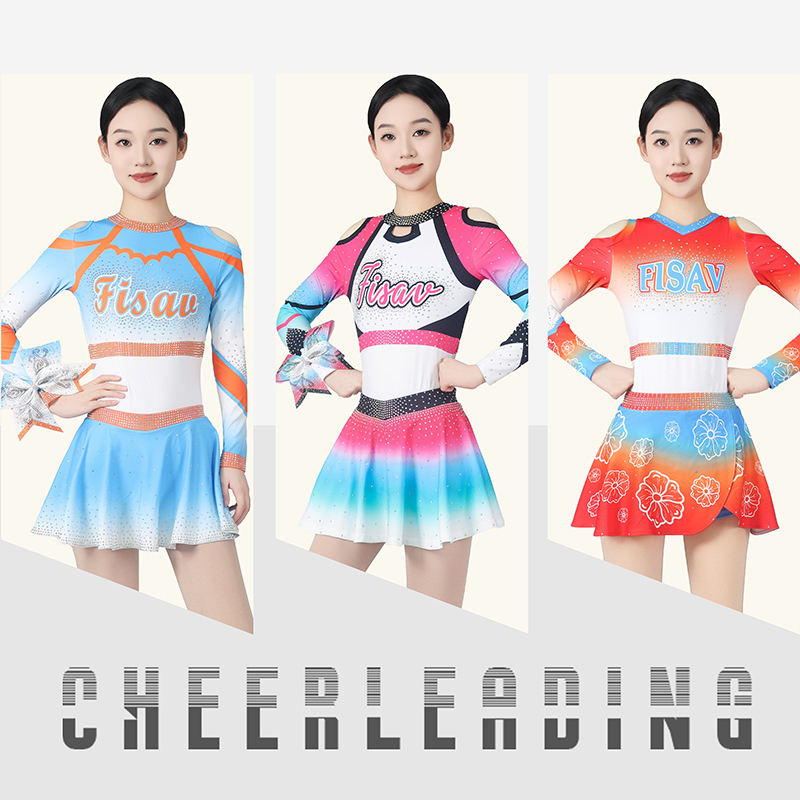 Custom Logo Cheerleading Uniform Glitter Fabric Festival Performance ...