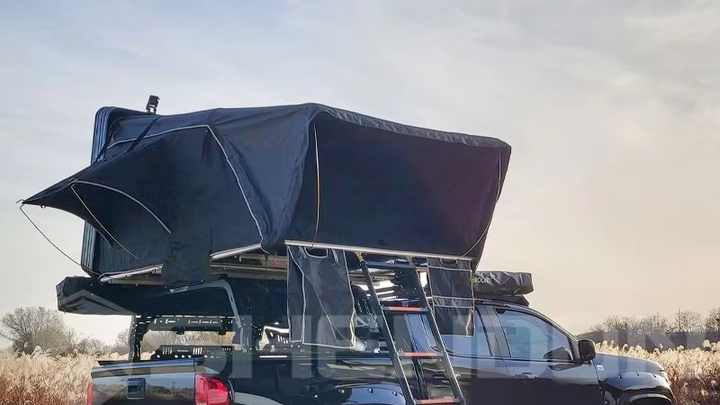 SNDN Aluminum Clamshell Hard Shell Roof Top Tent Outdoor Camping 4-5 ...