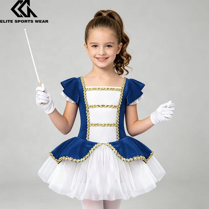 Kids Girls Band Majorette Uniform Costume Cosplay Dress Performance ...