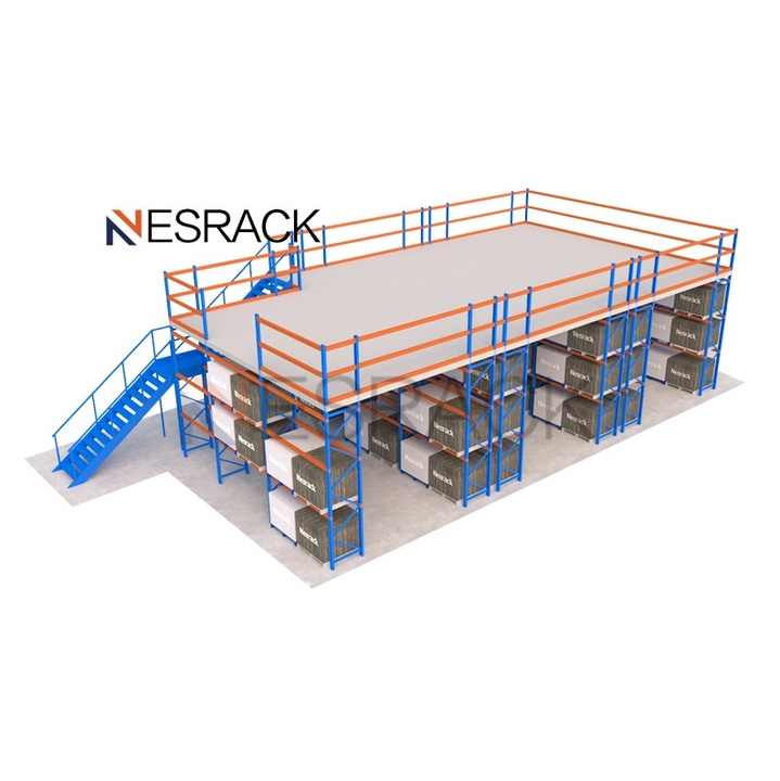 Almacén de acero Plataforma Mezzanine Floor Attic Racking System ...