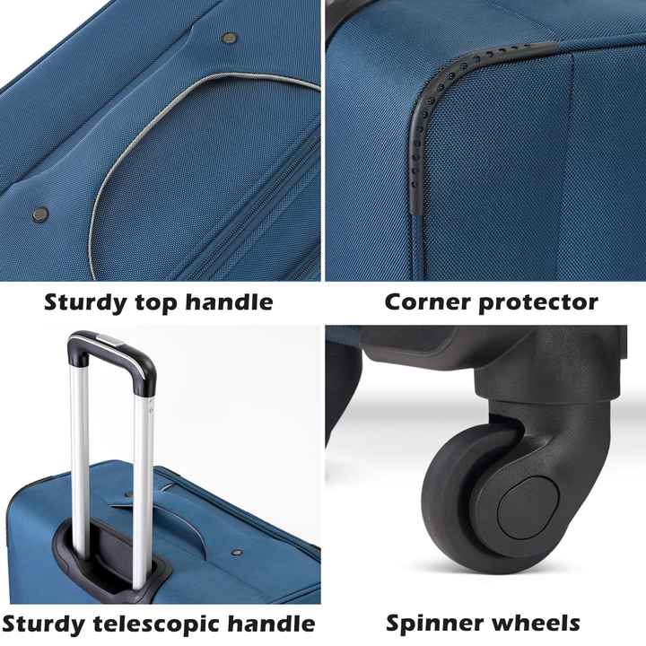 4-piece Lightweight Softshell Luggage Set with TSA Lock