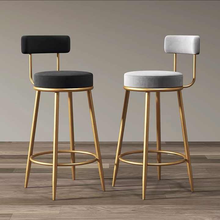 Modern Minimalist Bar Stool High Chair Metal Frame Chair