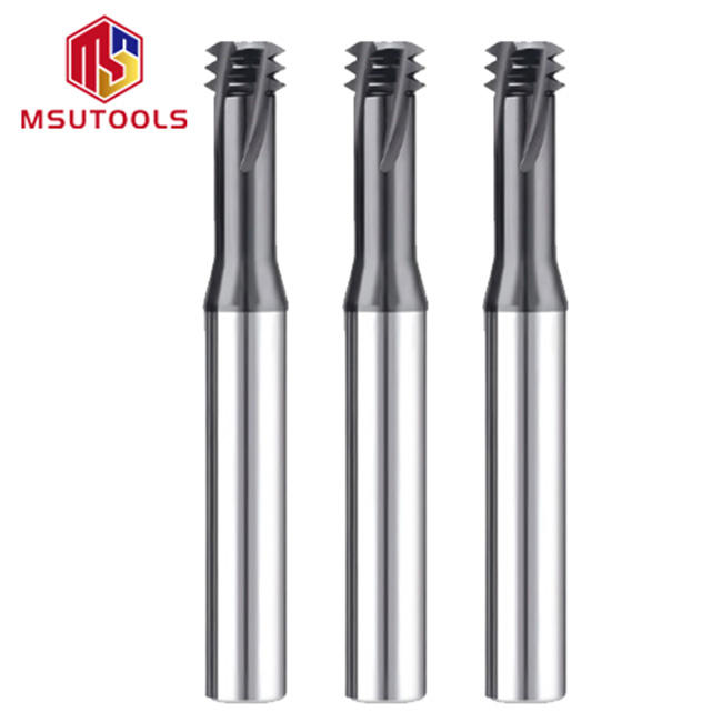MSU Sharp-Cutting Carbide Milling Cutter HRC60 Three Teeth Thread End ...