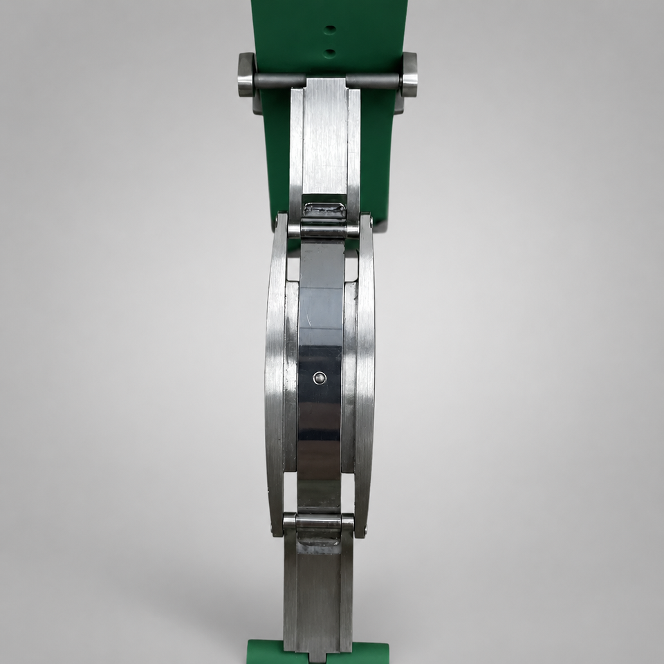 Premium Gift Set Transparent Mechanical Watch Green Rubber Strap ...