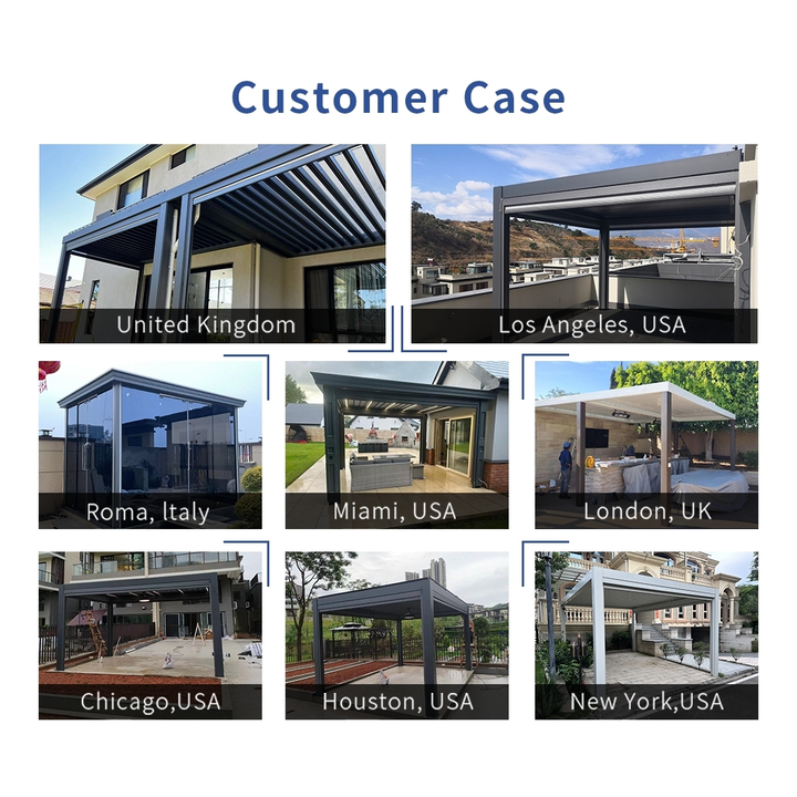 Bioclimatic Pergola Aluminium LED Light 3x4 Powder Coated Frame ...