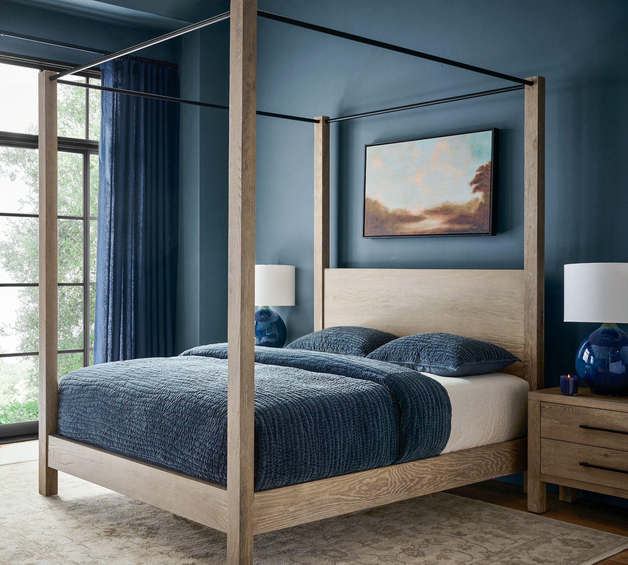 canopy bed king smart bed indoor furniture bedroom wood canopy bed ...