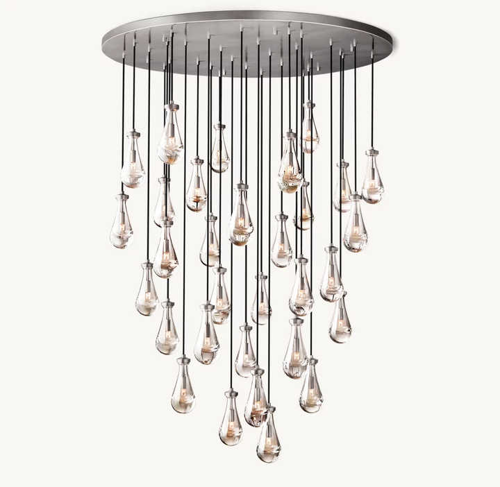 Lamp Raindrop Spiral Crystal Chain Chandelier Style Raindrop Square Top ...