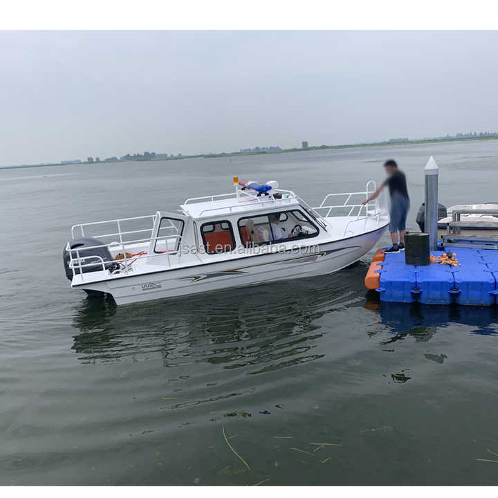 19ft Aluminum Fishing Boat with Cabin Cover - 8 Person Capacity