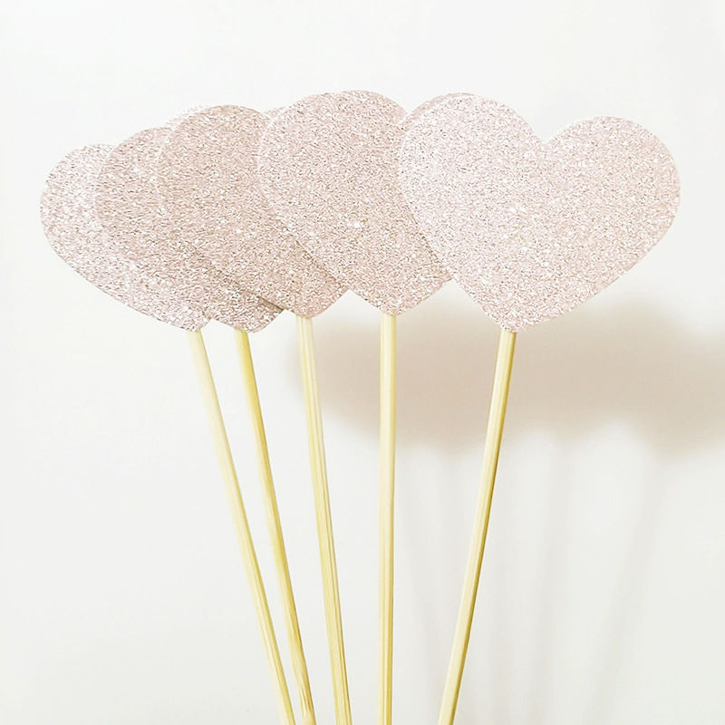 Cute Cake Toppers with Golden Glitter and Plastic Party Decorations for ...