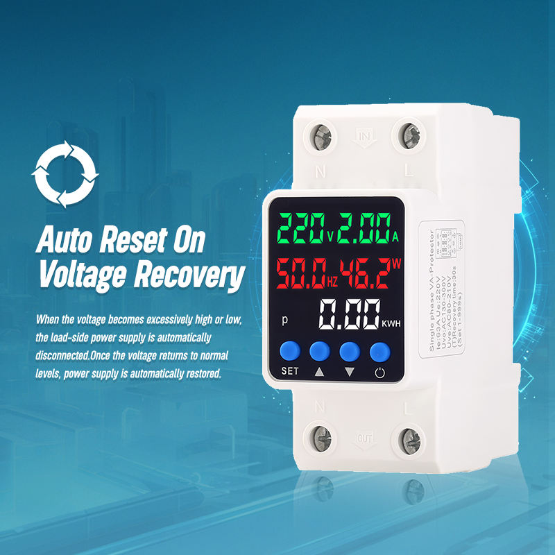Soltree 5-in-1 AC 220V Digital Adjustable Over Under Voltage Protector ...