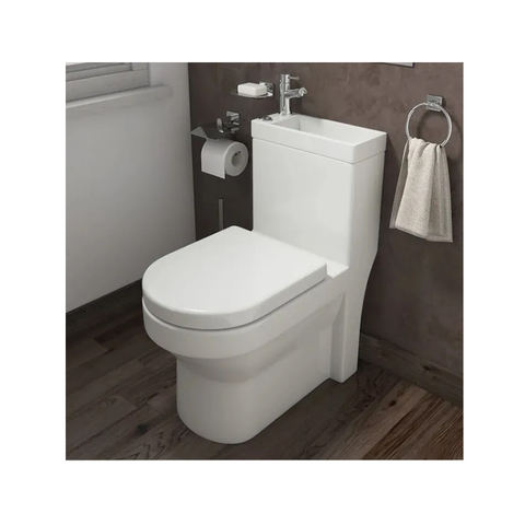 Gold Ceramic Toilet - Modern S-Trap Design for Bathrooms