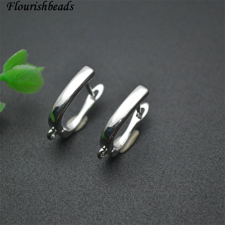 U Shape Anti Fading 18K Gold Silver Color Smooth Lever Back Earring ...