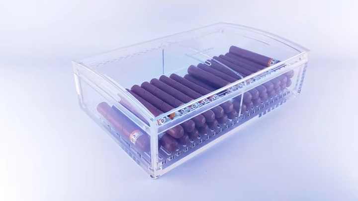 Transparent Lucite Cigar Box - Custom Clear Acrylic Storage