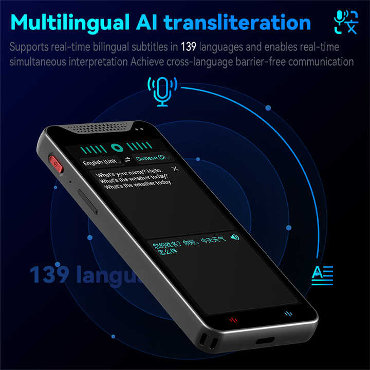 VORMOR A30 Portable AI Smart Translator with Touch Screen IPS Display 139 Languages Offline Two ...