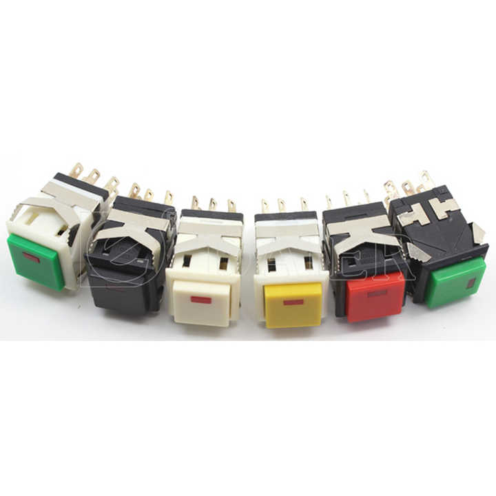 KD2-22 ON-(ON) Square LED Push Button Switch - 250VAC, 3A