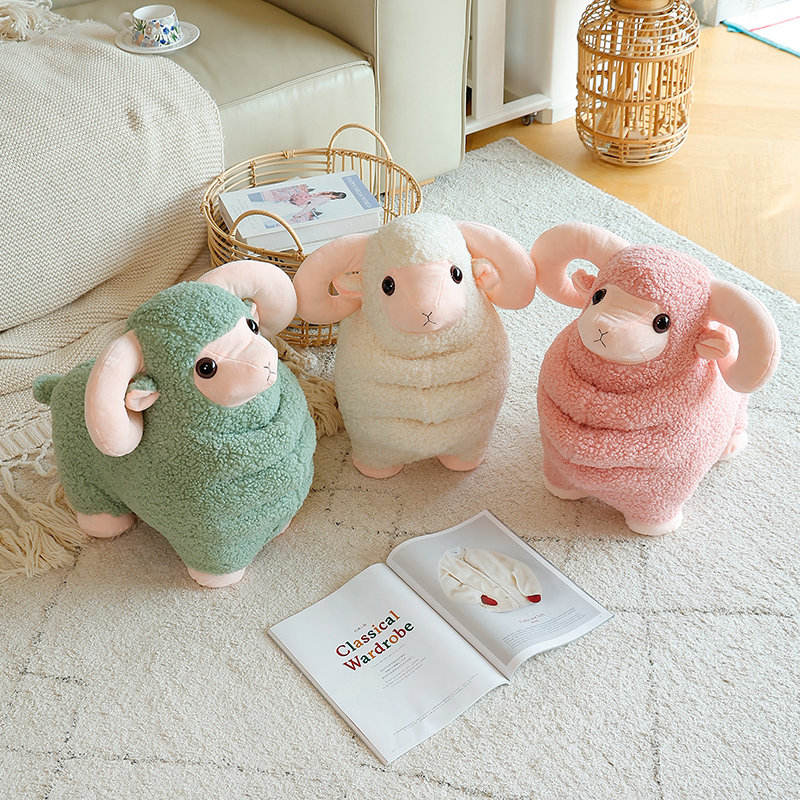 Realistic Sheep Plush Doll Fluffy Sheep Stuffed Toy Ideal Gift for Kids ...