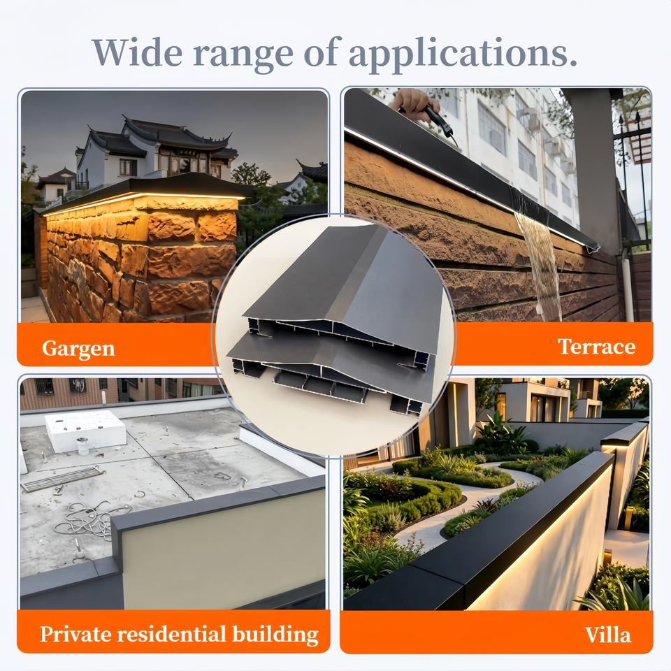 Modern Aluminum Brushed Surface Durable Water Resistant Wall Coping for ...