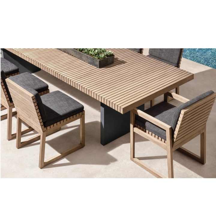 Outdoor Luxury Garden Furniture Wood Frame Modern Table and Chair ...