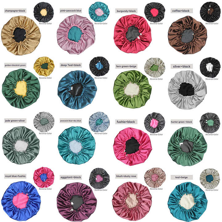 Wholesale Custom Satin Sleep Bonnet for Women - Multi-Color Reversible ...