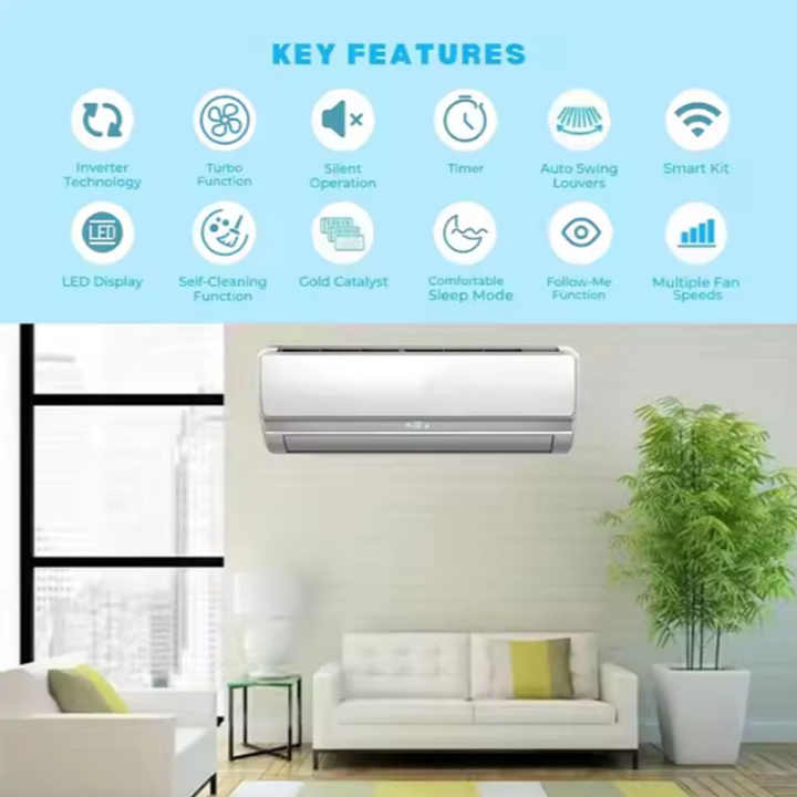 Portable High-End Wall-Mounted Split Air Conditioner Mobile DC Power for Home Hotel and ...