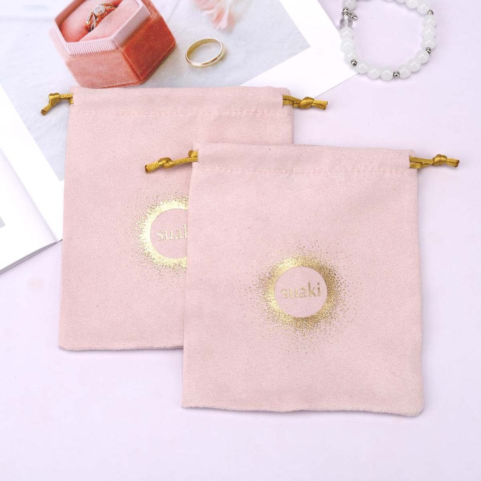 Custom Hot Stamping Suede Pouch - Eco-Friendly Jewelry Packaging