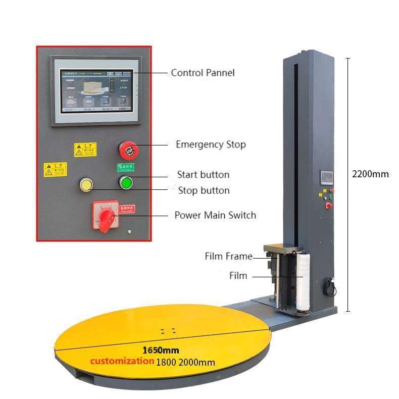 Fully Automatic Heavy Pallet Pe Wrapping Wrap Machine Turntable Stretch ...