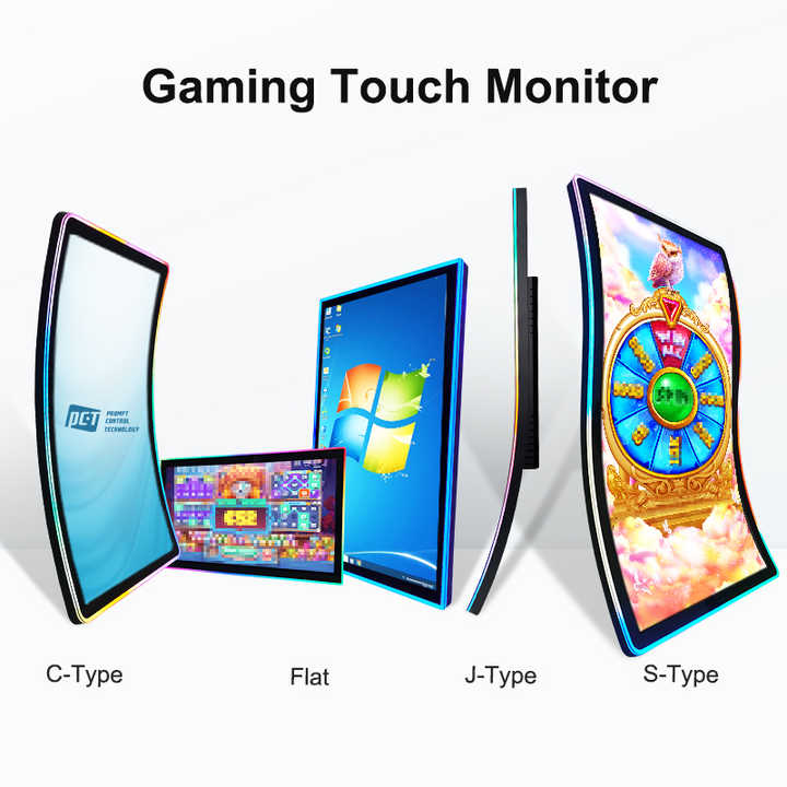 C/J/S-Curved Open LED Framed Casino Touchscreen Monitor 21.5 27 32 43 ...