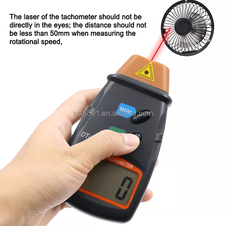 New Digital Laser Tachometer RPM Meter Non-Contact Motor Speedometer ...