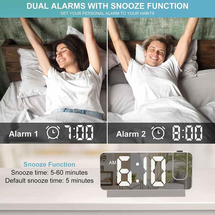 Fullwill Digital Calender Clock with Milliseconds Alarm