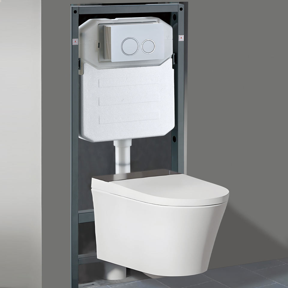Wall Hung Toilet Built-in Wall Installation Simple Stylish Concealed ...