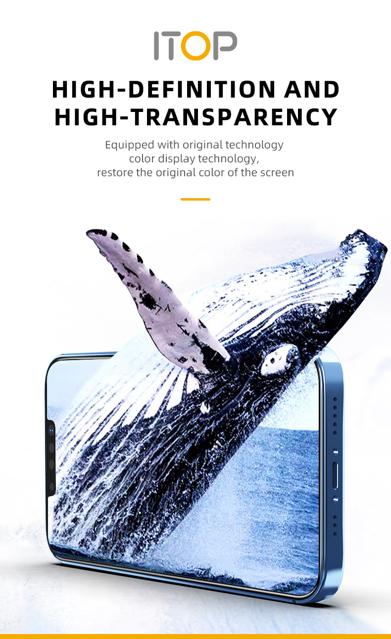 ITOP high-hardness high-definition transparent tempered glass with dust ...