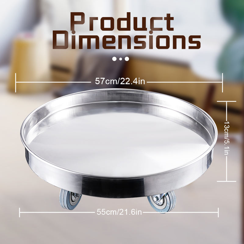 DaoSheng Durable Stainless Steel Round Moving Cart Trolley Dolly ...