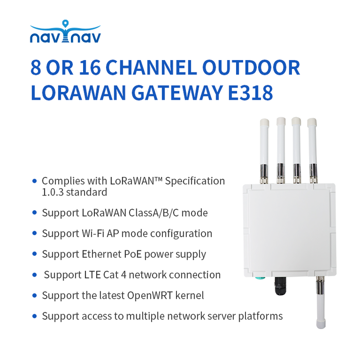 Outdoor Lorawan Gateway E318 - Industrial-Grade IP67 Enclosure