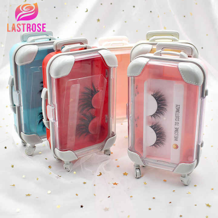 Lash Packaging Box Private Label Cute Mini Luggage case for Mink ...