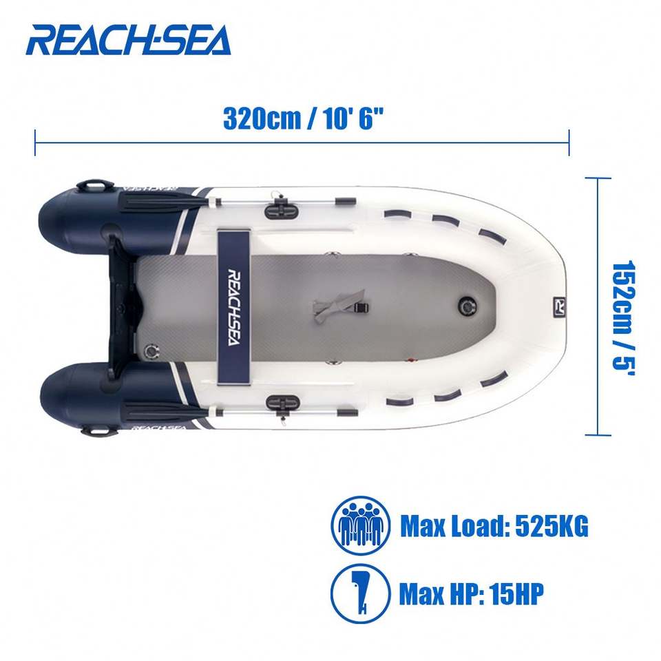 REACHSEA Rsd Fishing Inflatable Boat with 48V Brushless Outboard Motor ...