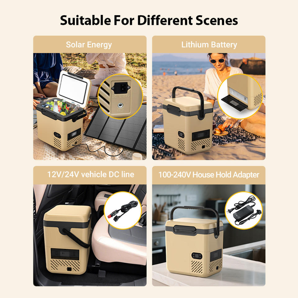 Handheld Mini Compressor Fridge Handle Solar Rechargeable Battery ...