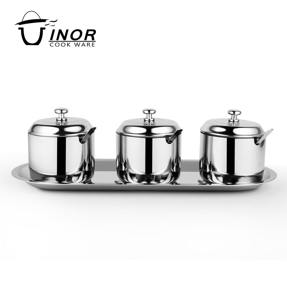Z Stainless Steel Sugar Jar With Spoon Multipurpose Canister Spice ...