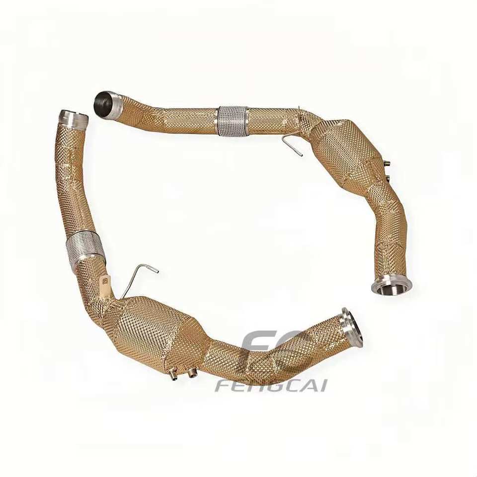 SS304 Gold Insulated Exhaust System Front Pipe for Porsche Panamera 971 ...