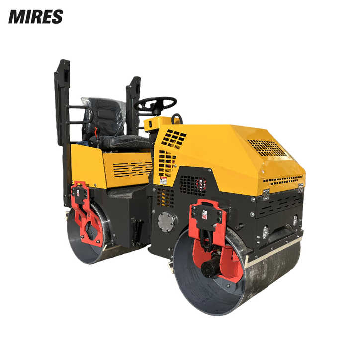 Compact Ride-On Vibratory Road Roller Double Drum Mini Hydraulic ...